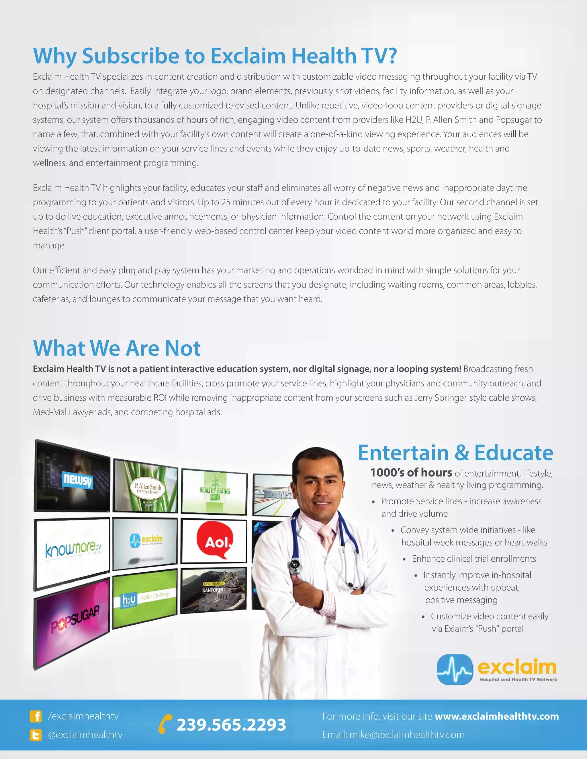 Exclaim Health Tv Overview | PDF