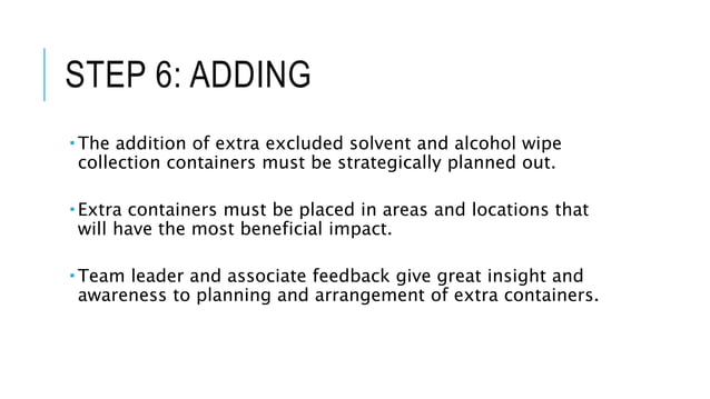 Excluded Solvent & Alcohol Contaminated Wipe Collection | PPT
