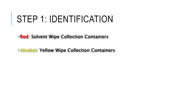 Excluded Solvent & Alcohol Contaminated Wipe Collection | PPT