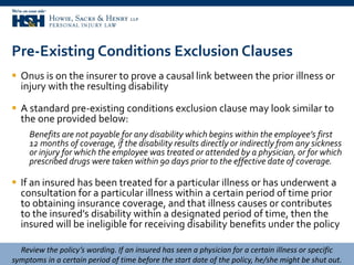 Exclusion Clauses in Long Term Disability Policies | PPT