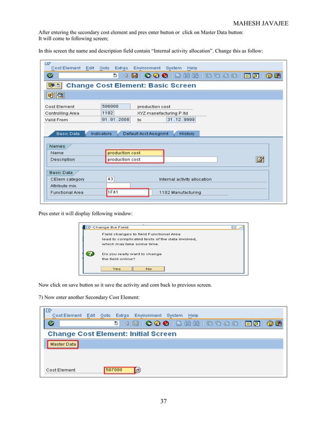SAP CO Configuration Guide - Exclusive Document | DOC | Stocks and ...