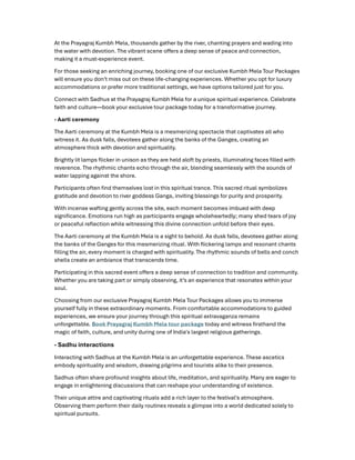 Exclusive Prayagraj Kumbh Mela Tour Packages | PDF