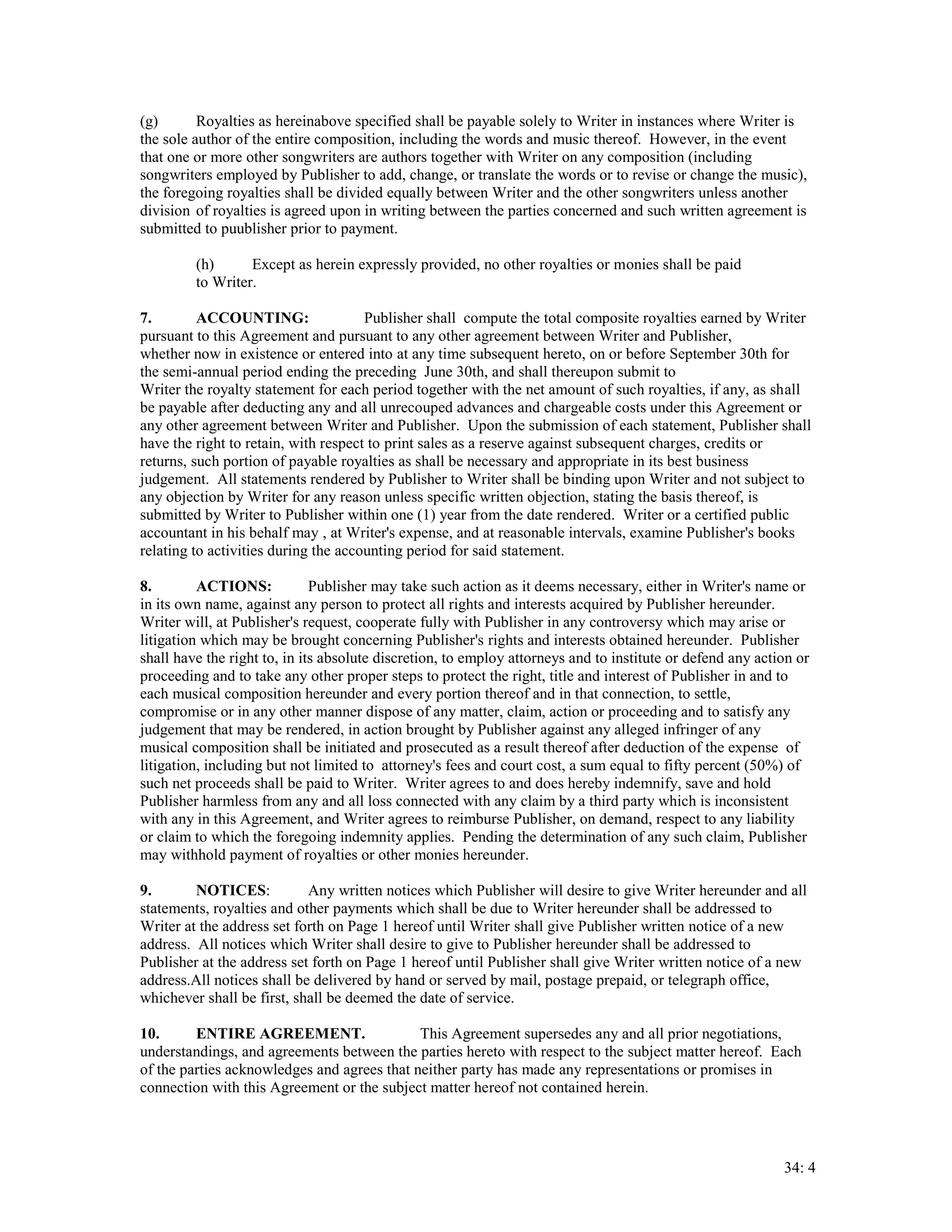 Exclusive songwriter contract | PDF