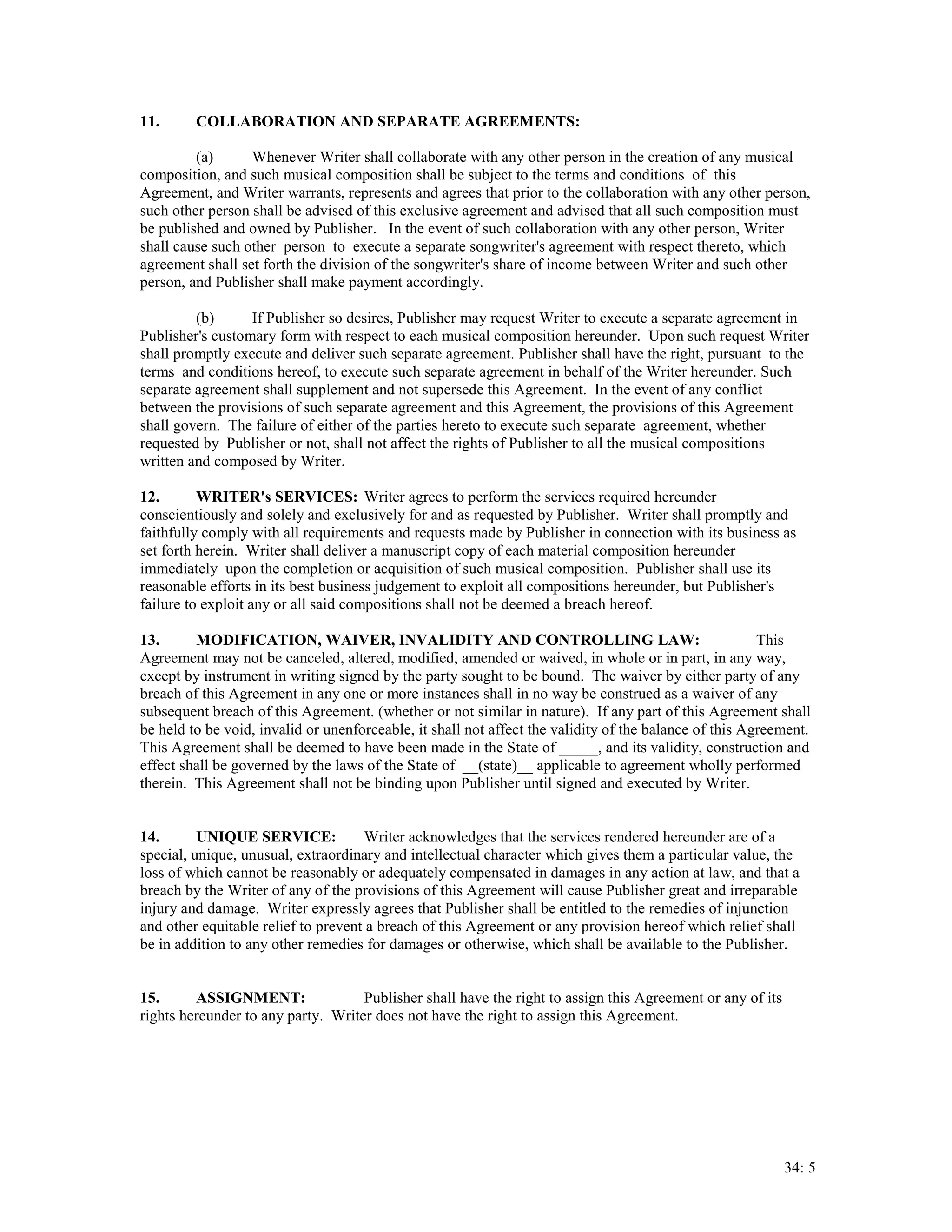 Exclusive songwriter contract | PDF