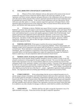 Exclusive Songwriter Contract | DOC