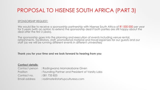 Exclusive sponsorship proposal | PPT