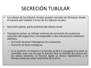 Excreción renal de farmacos | PPTX
