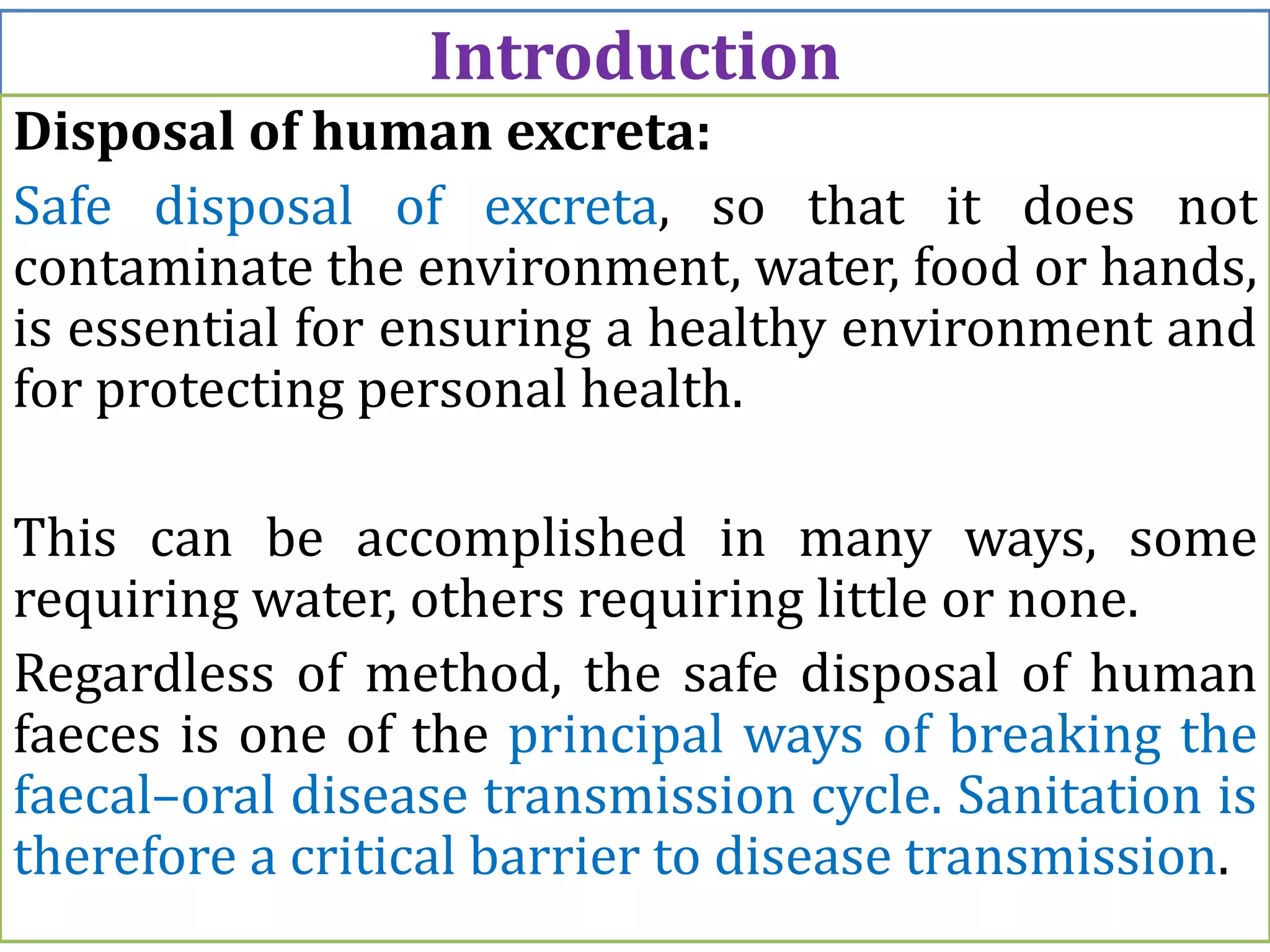 Excreta disposal | PPTX