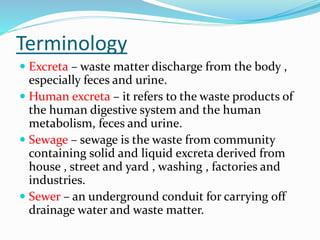 unit-ii health , waste disposal include Excreta disposal ppt | PPTX