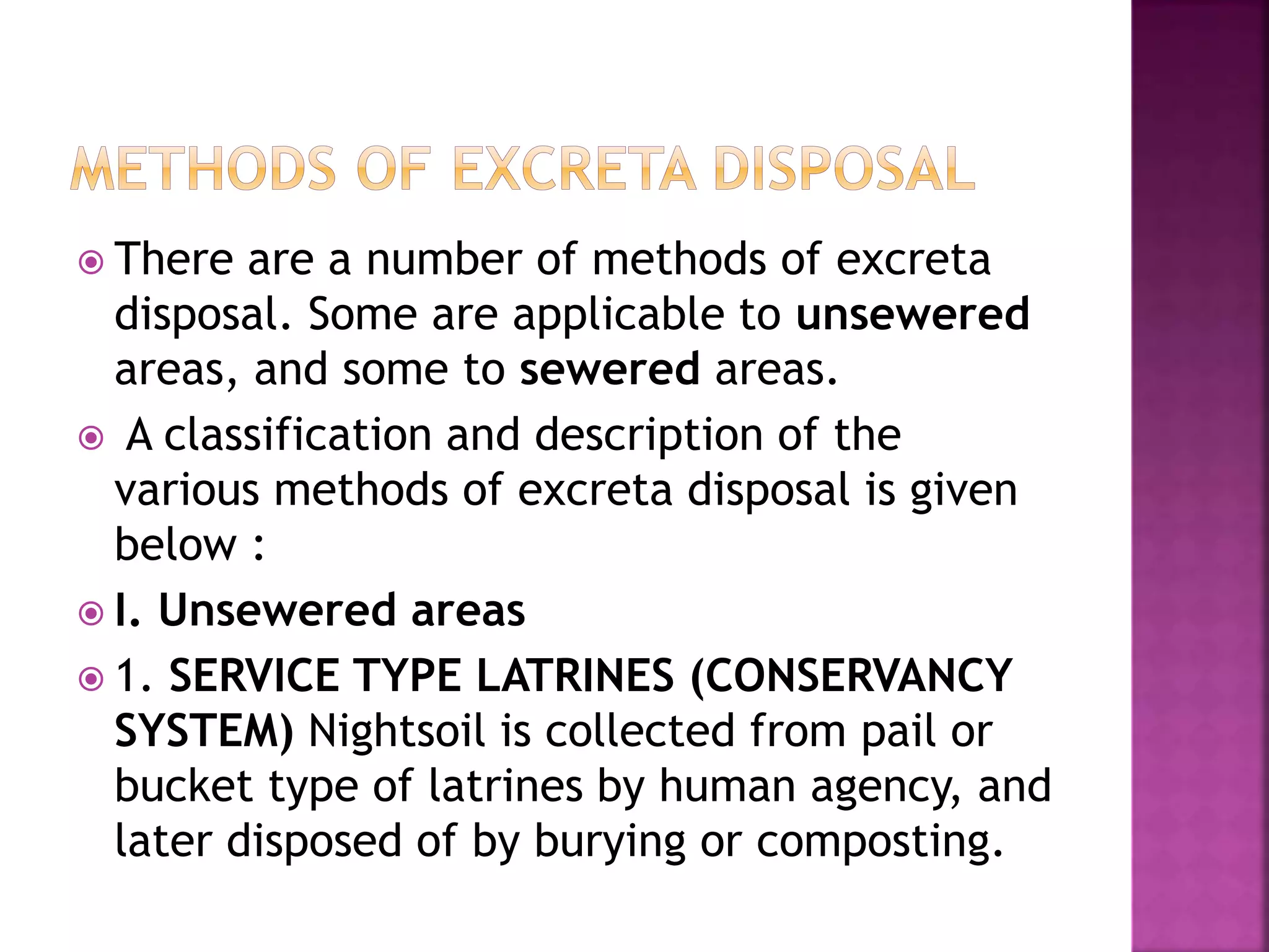 Lecture of Excreta Disposal | PPTX