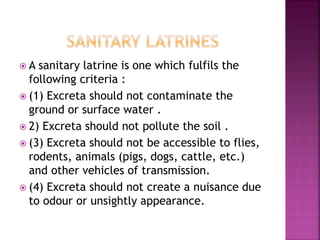 Lecture of Excreta Disposal | PPTX