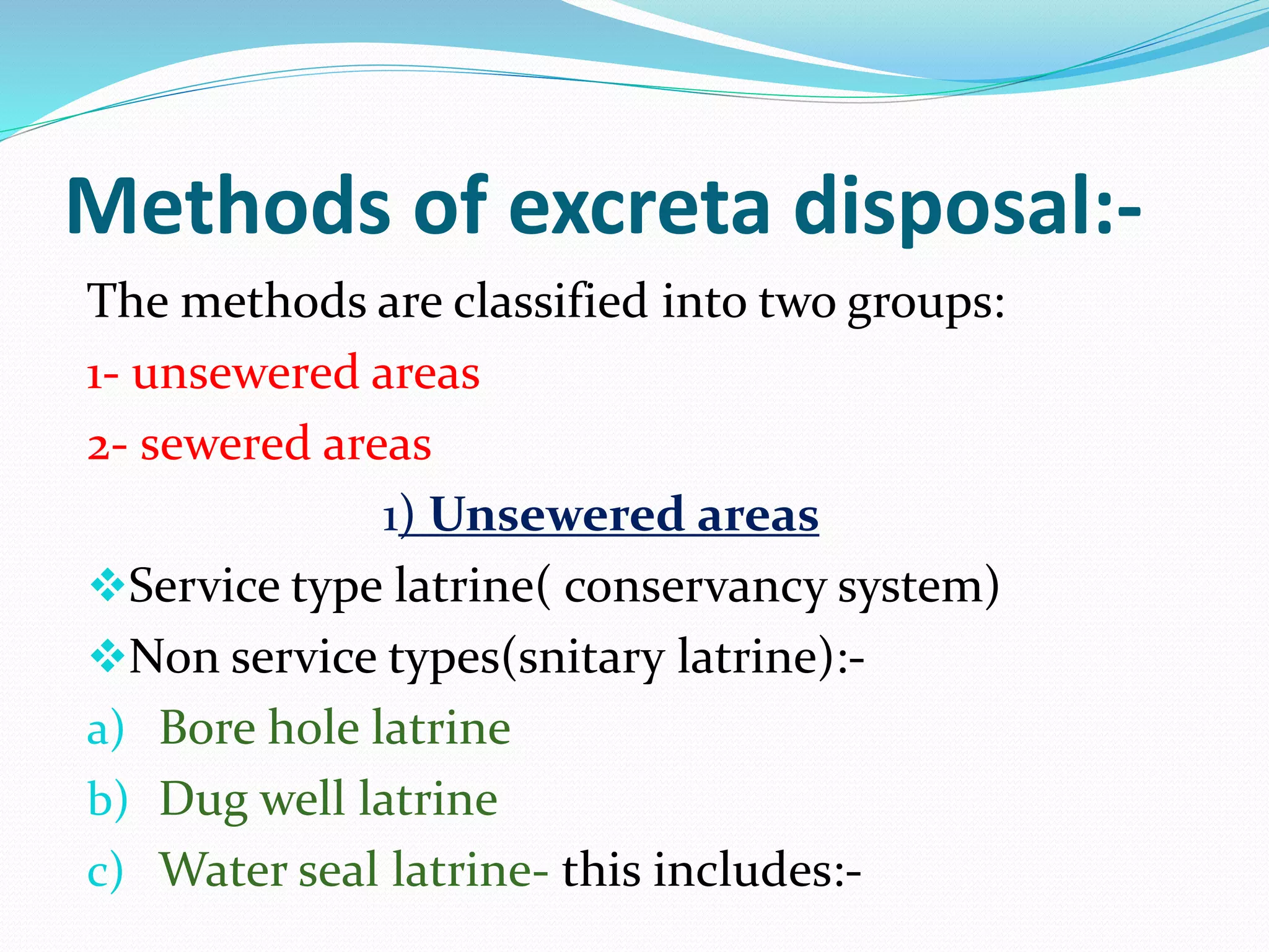 Excreta disposal ppt | PPTX