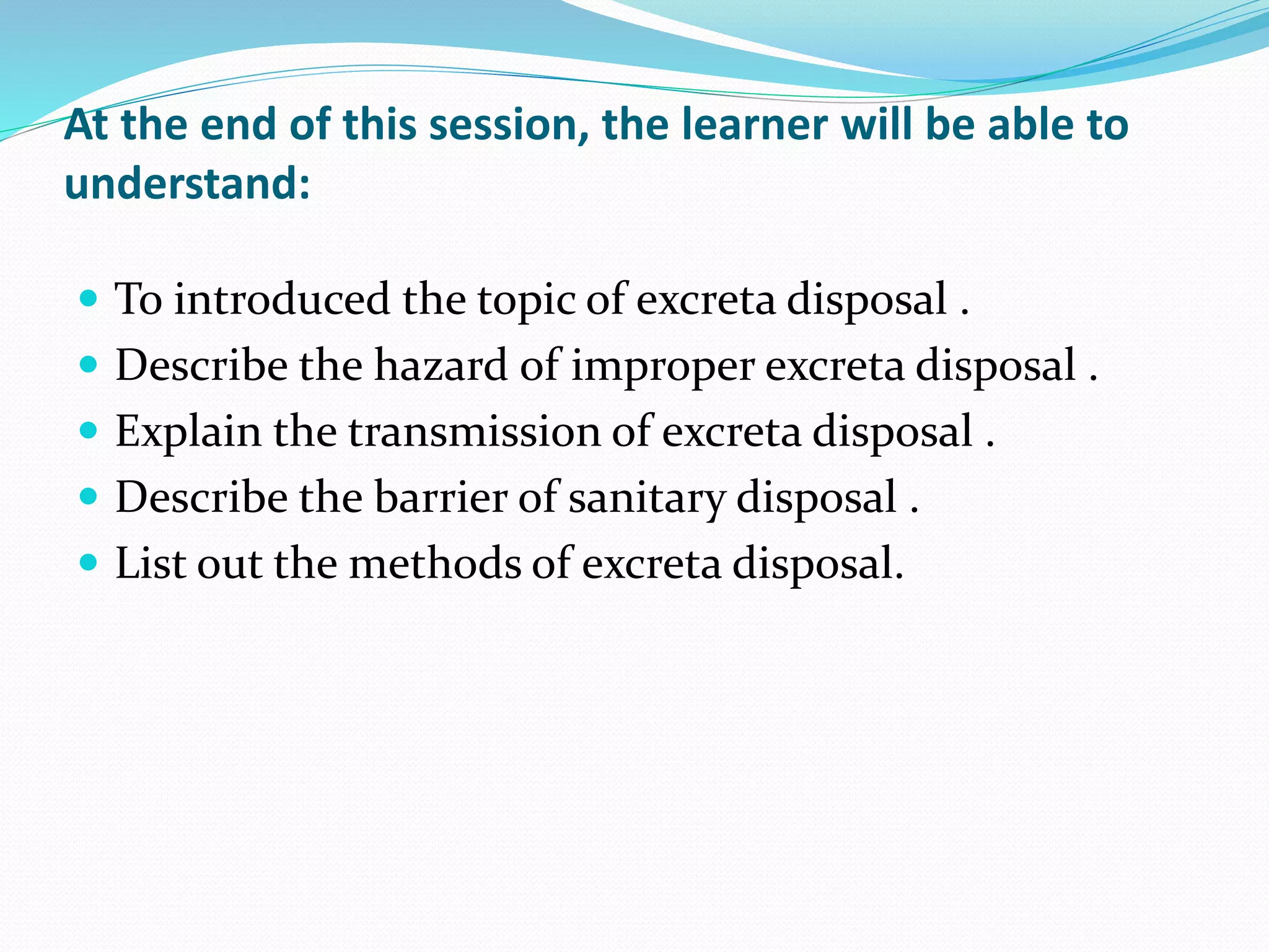 Excreta disposal ppt | PPTX