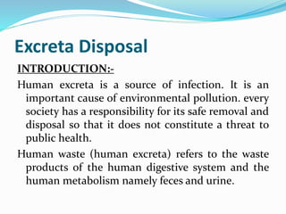 Excreta disposal ppt | PPTX
