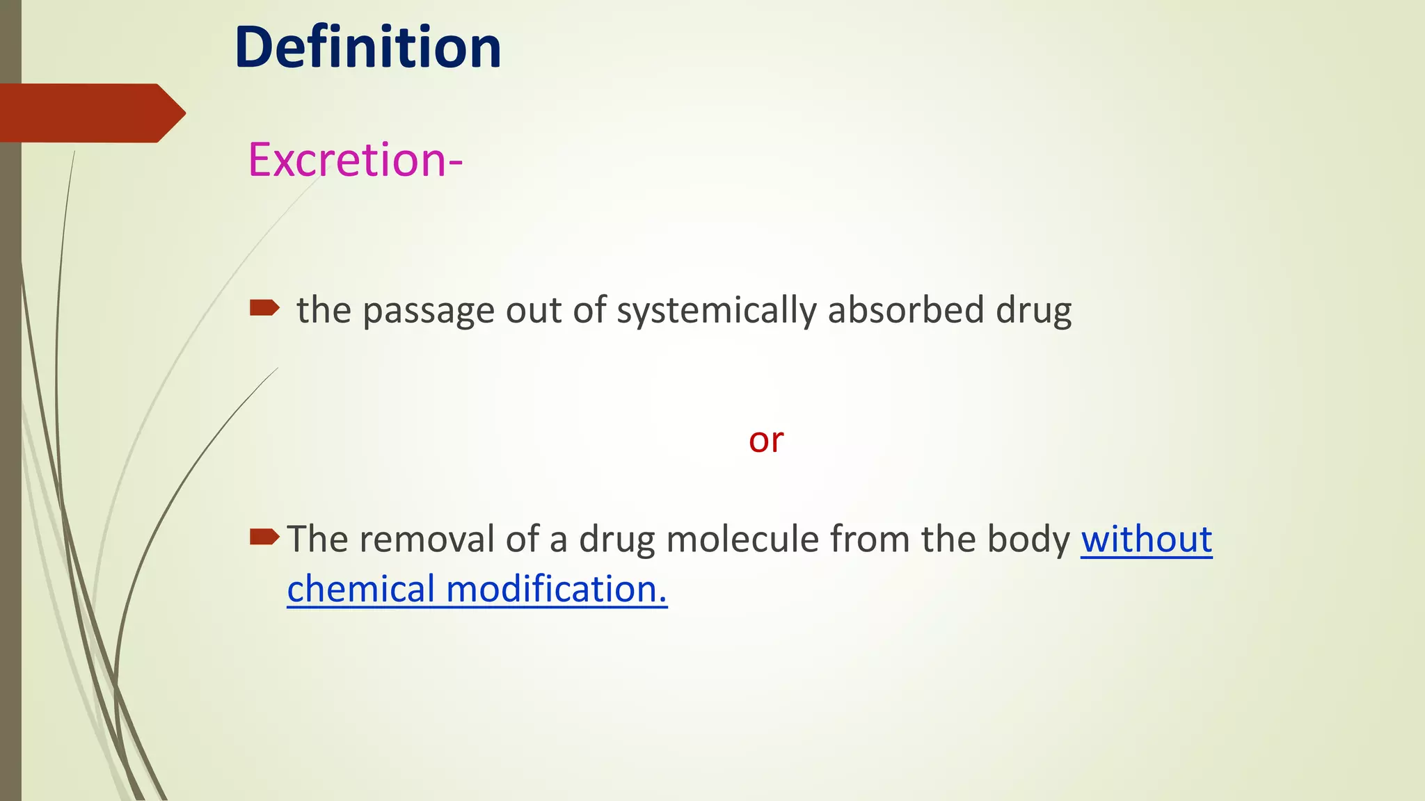 Drug Excretion | PPT