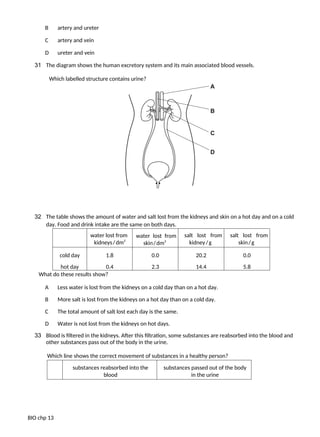 Excretion in Humans (Multiple Choice) QP.docx
