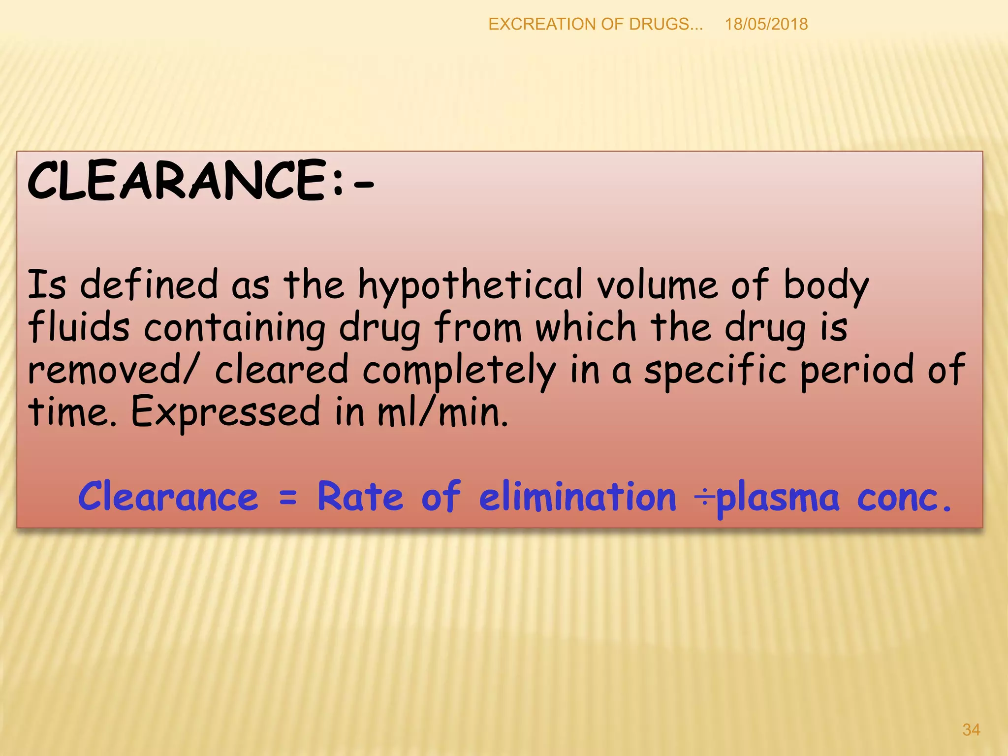 Excretion of drug | PDF