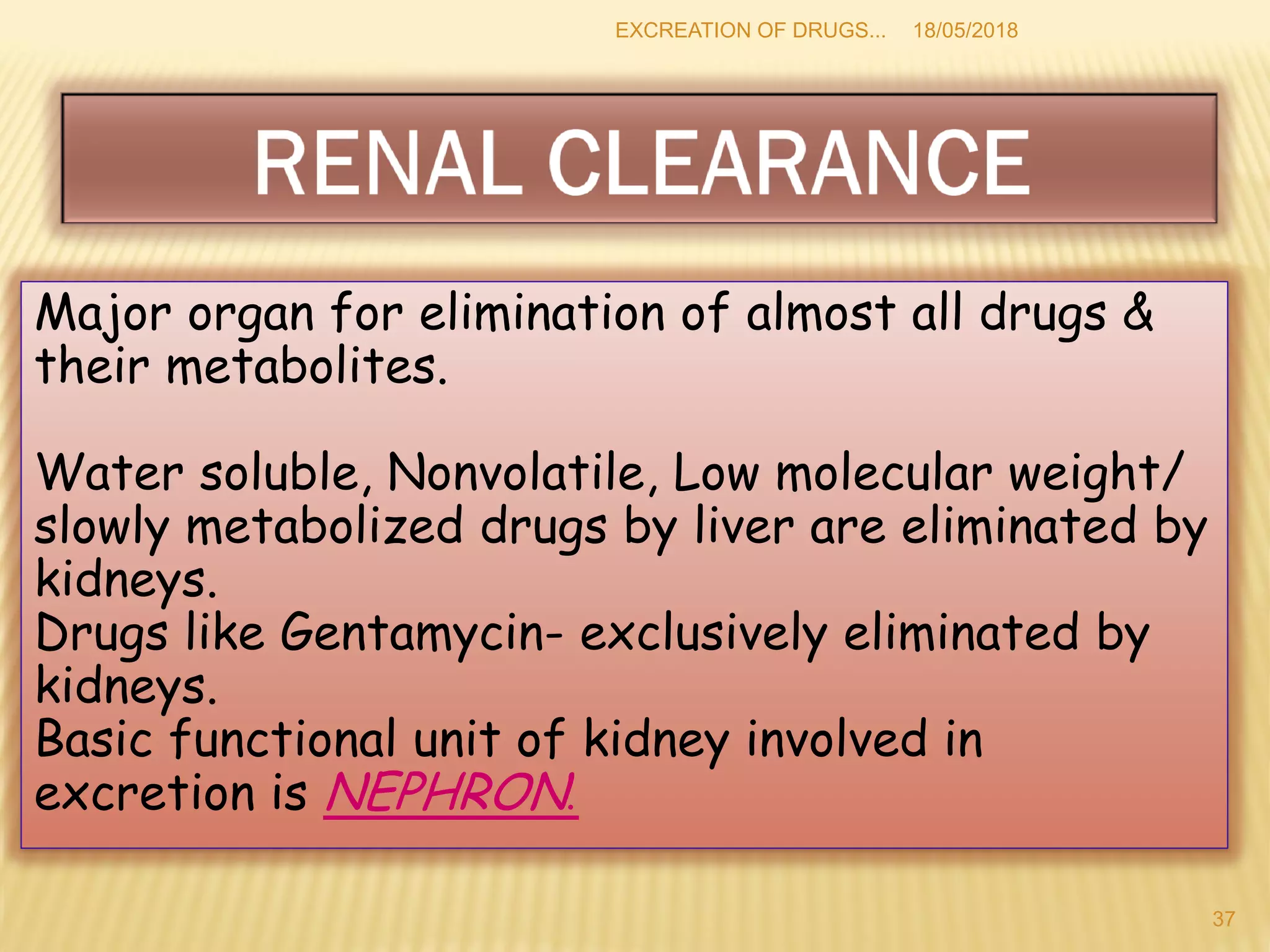 Excretion of drug | PDF