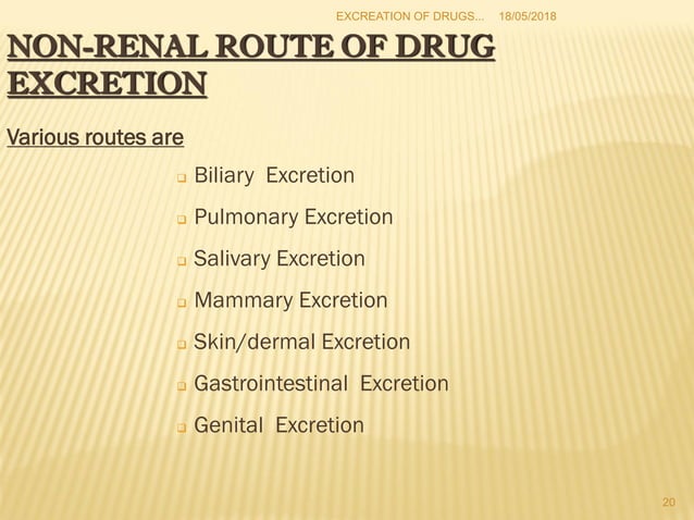 Excretion of drug | PDF
