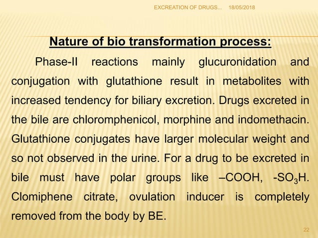 Excretion of drug | PDF