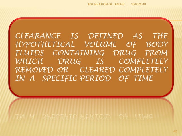 Excretion of drug | PDF