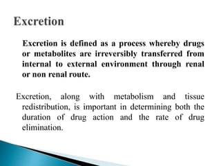 Drugs Excretion | PPTX