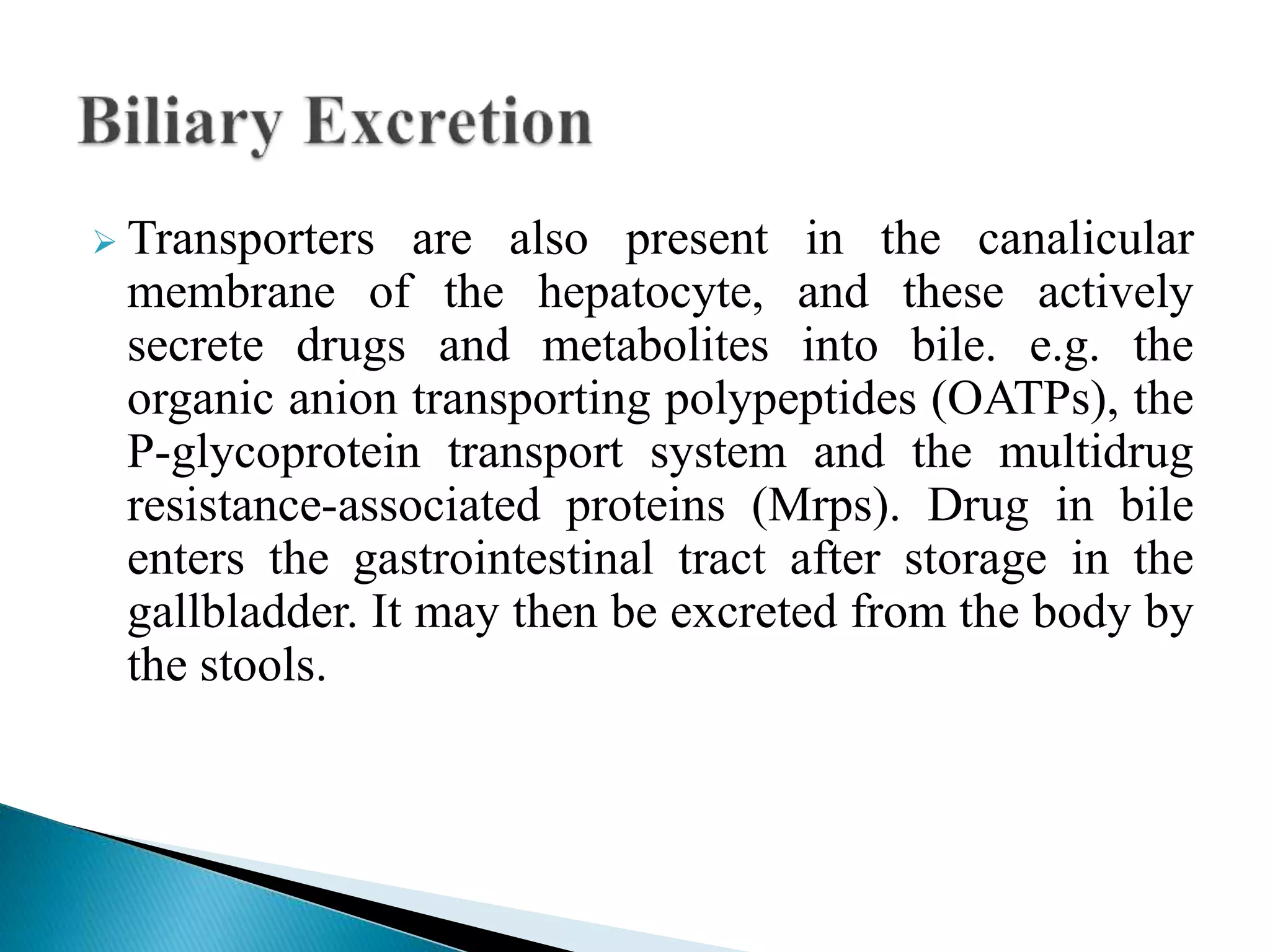 Pharmacokinetics: Excretion of drugs | PPTX