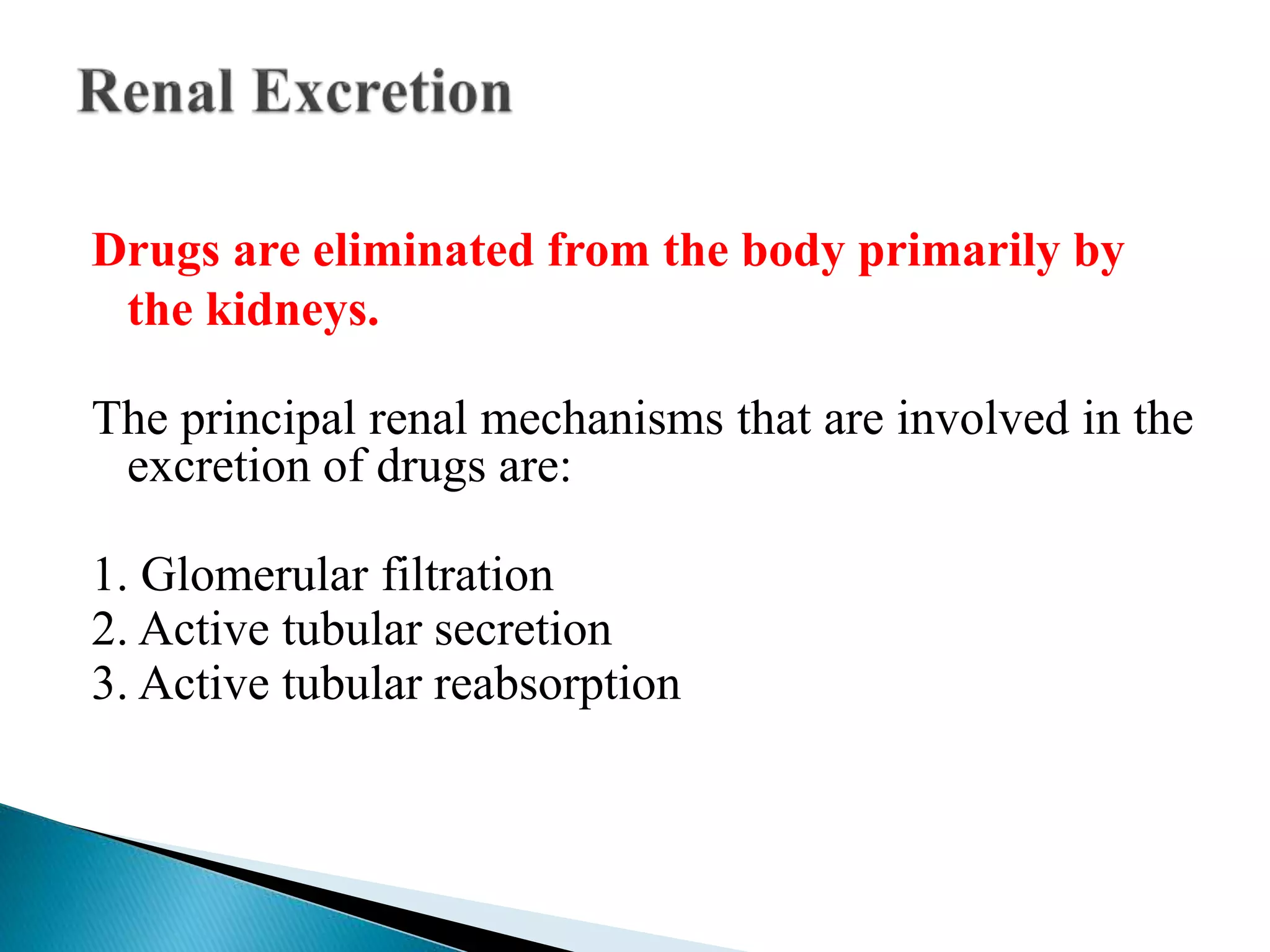 Pharmacokinetics: Excretion of drugs | PPTX