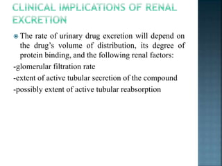 Excretion of drugs | PPTX