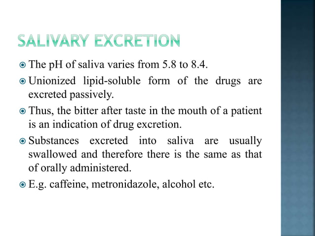 Excretion of drugs | PPTX | Chemistry | Science