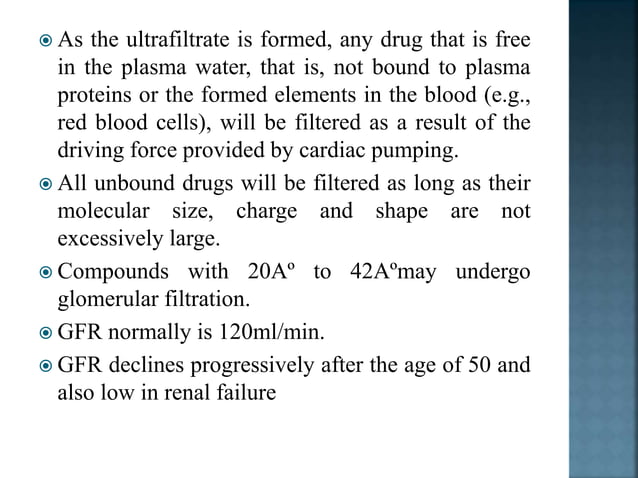 Excretion of drugs | PPTX | Chemistry | Science