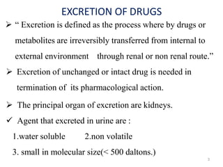 Excretion of drugs | PPT