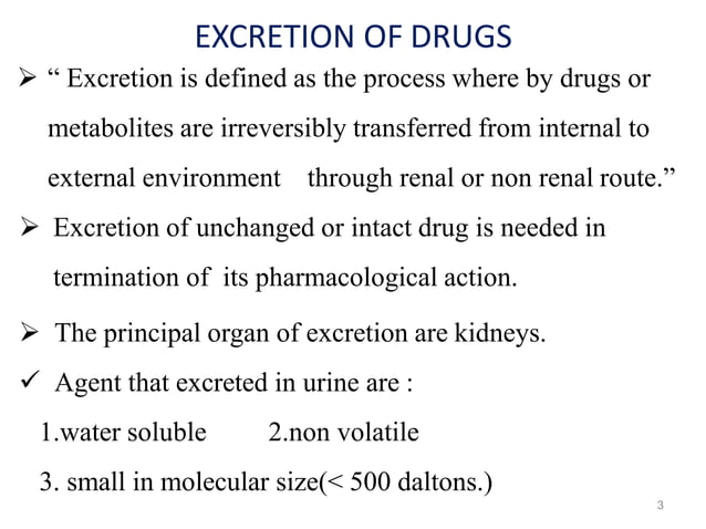 Excretion of drugs | PDF | Chemistry | Science