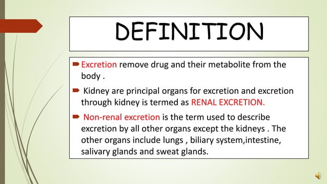 Excretion of drugs in humans | PPT
