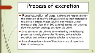 Excretion of drugs in humans | PPSX