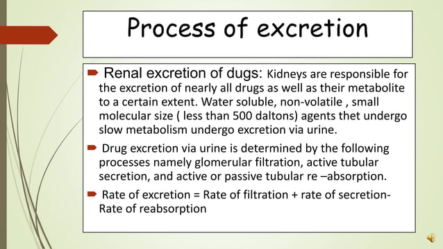 Excretion of drugs in humans | PPT