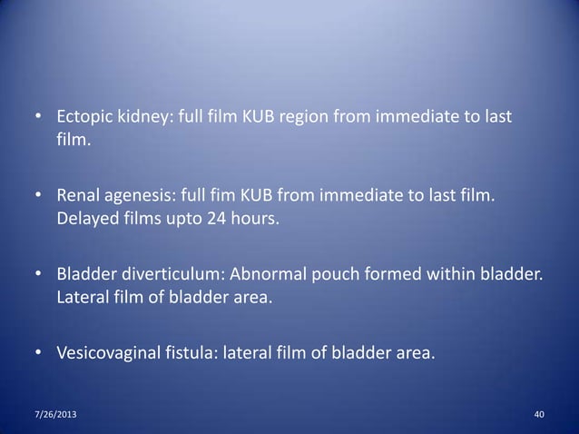 Excretion Urography / Intravenous Urography (IVU) | PPT