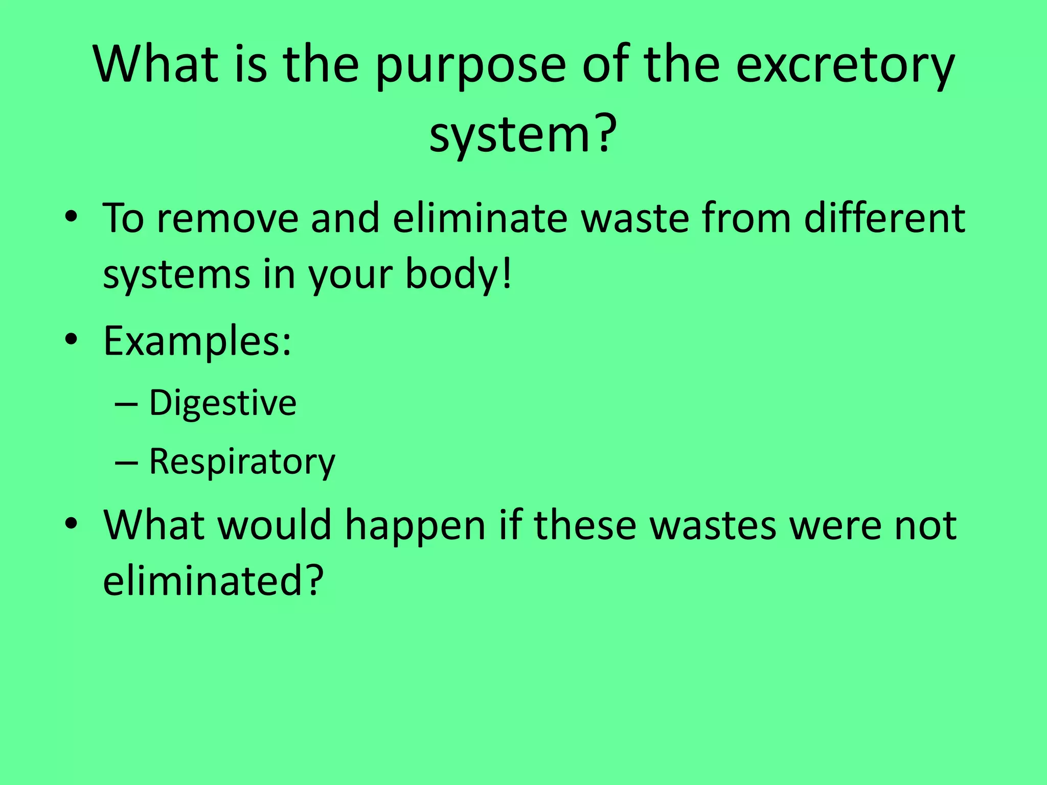 Excretory and urinary systems | PPTX