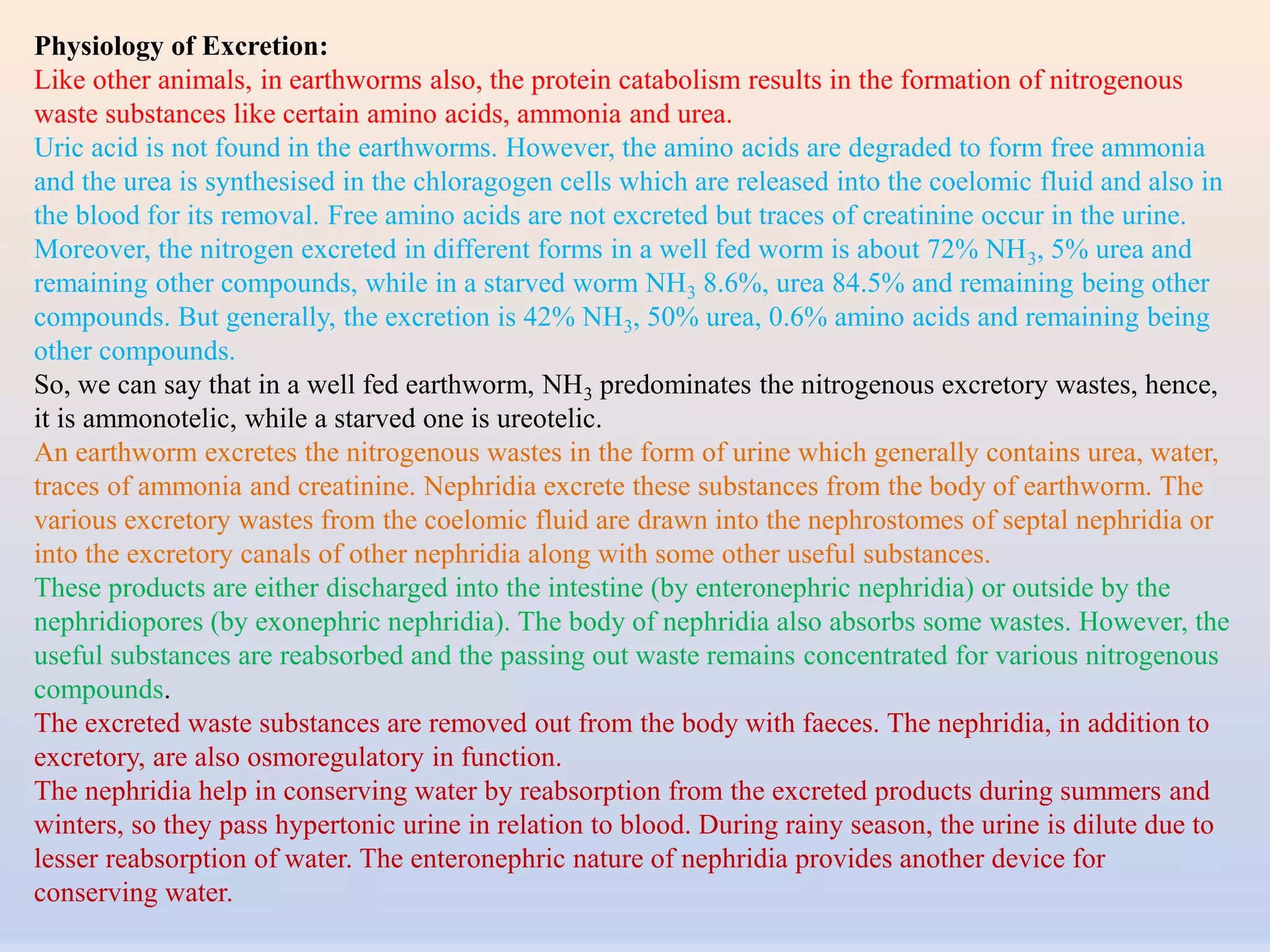 Excretory system of earthworm , Three types of nephridia, structure of ...