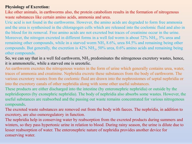 Excretory system of earthworm , Three types of nephridia, structure of ...