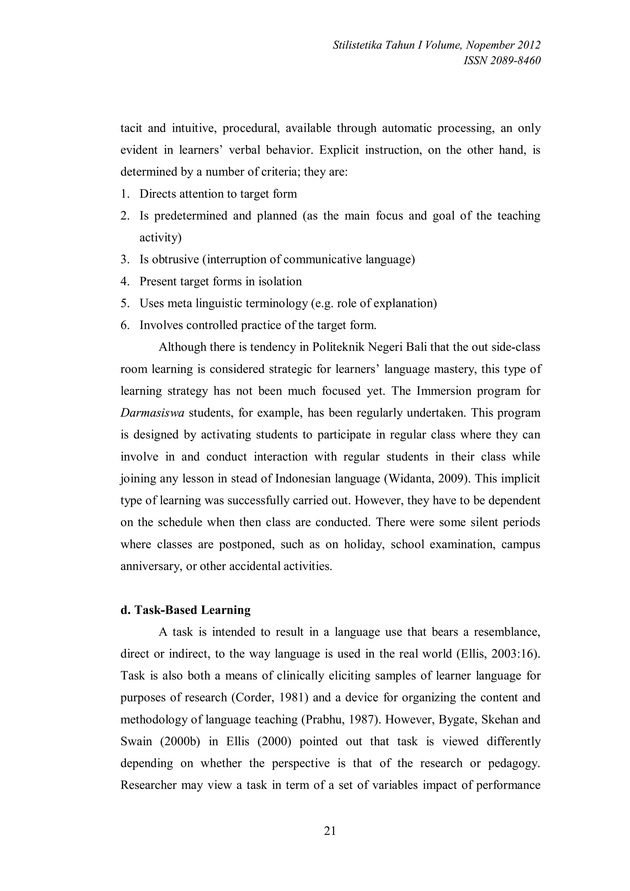 Excursion program the implicit and culture based learning it triggers | PDF