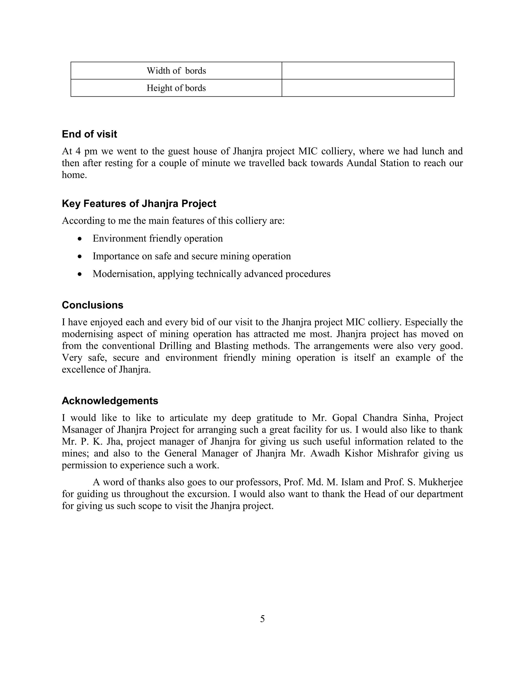 Excursion Report of Jhanjhra Coal Mines | PDF