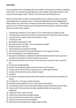 excuses | PDF