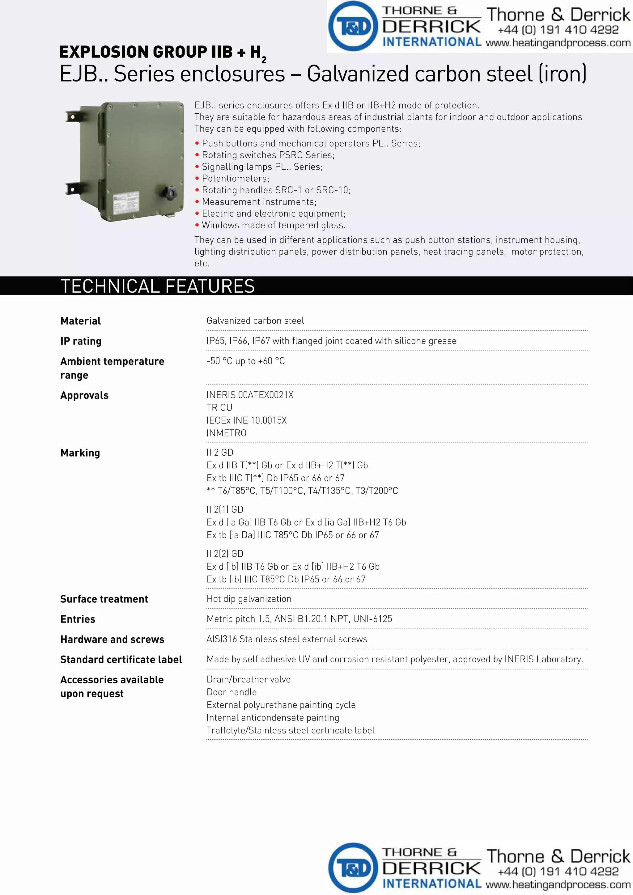 Ex d Enclosures - Explosion Proof Hazardous Area Technor EJB Galvanised ...