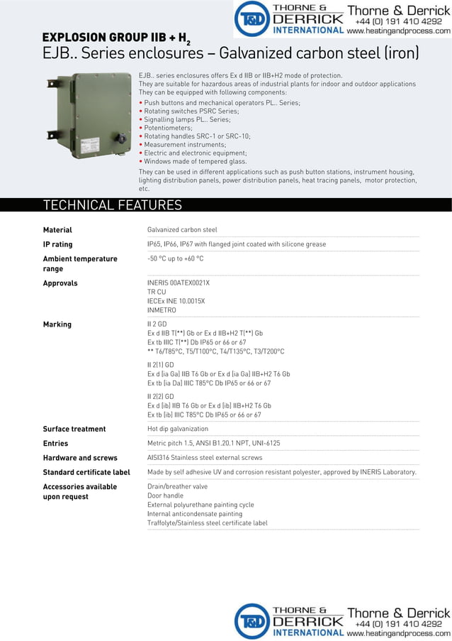 Ex d Enclosures - Explosion Proof Hazardous Area Technor EJB Galvanised ...