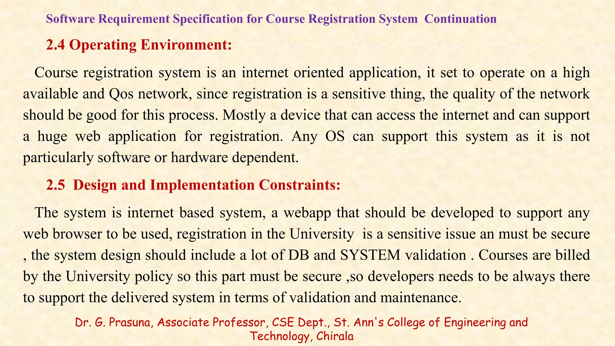 Course Registration System-Problem Statement, SRS,ERD, DFD, Structured Chart | PPSX