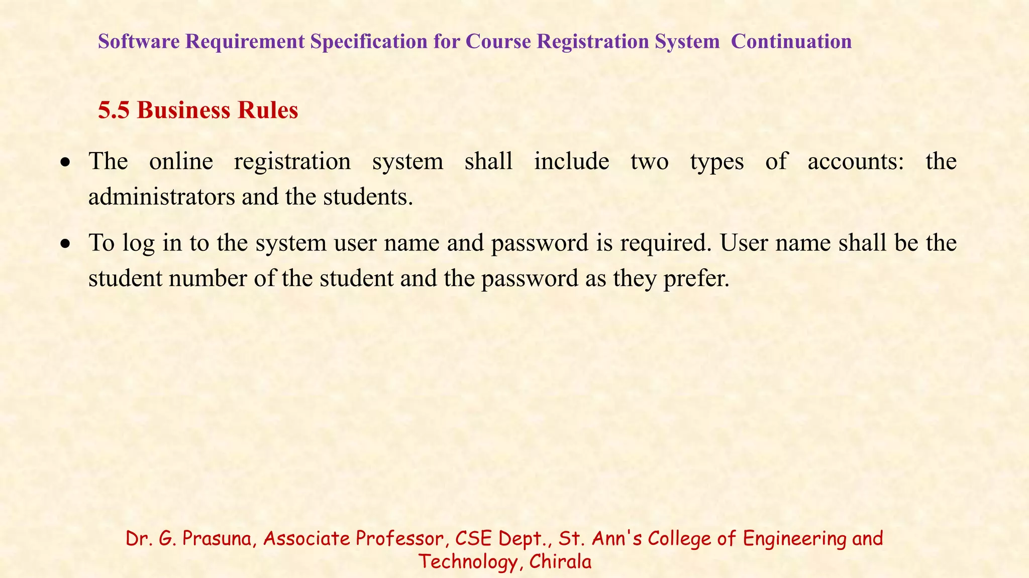 Course Registration System-Problem Statement, SRS,ERD, DFD, Structured ...