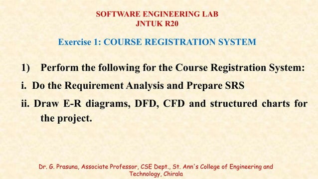 Course Registration System-Problem Statement, SRS,ERD, DFD, Structured ...