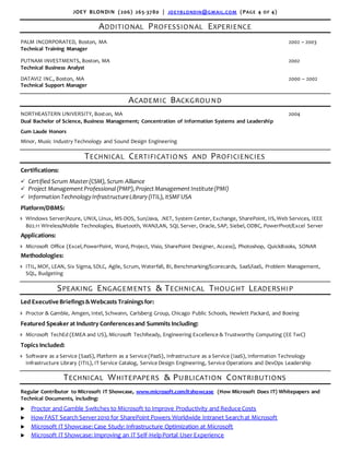 Executive Resume & CV - Joey Blondin | DOCX