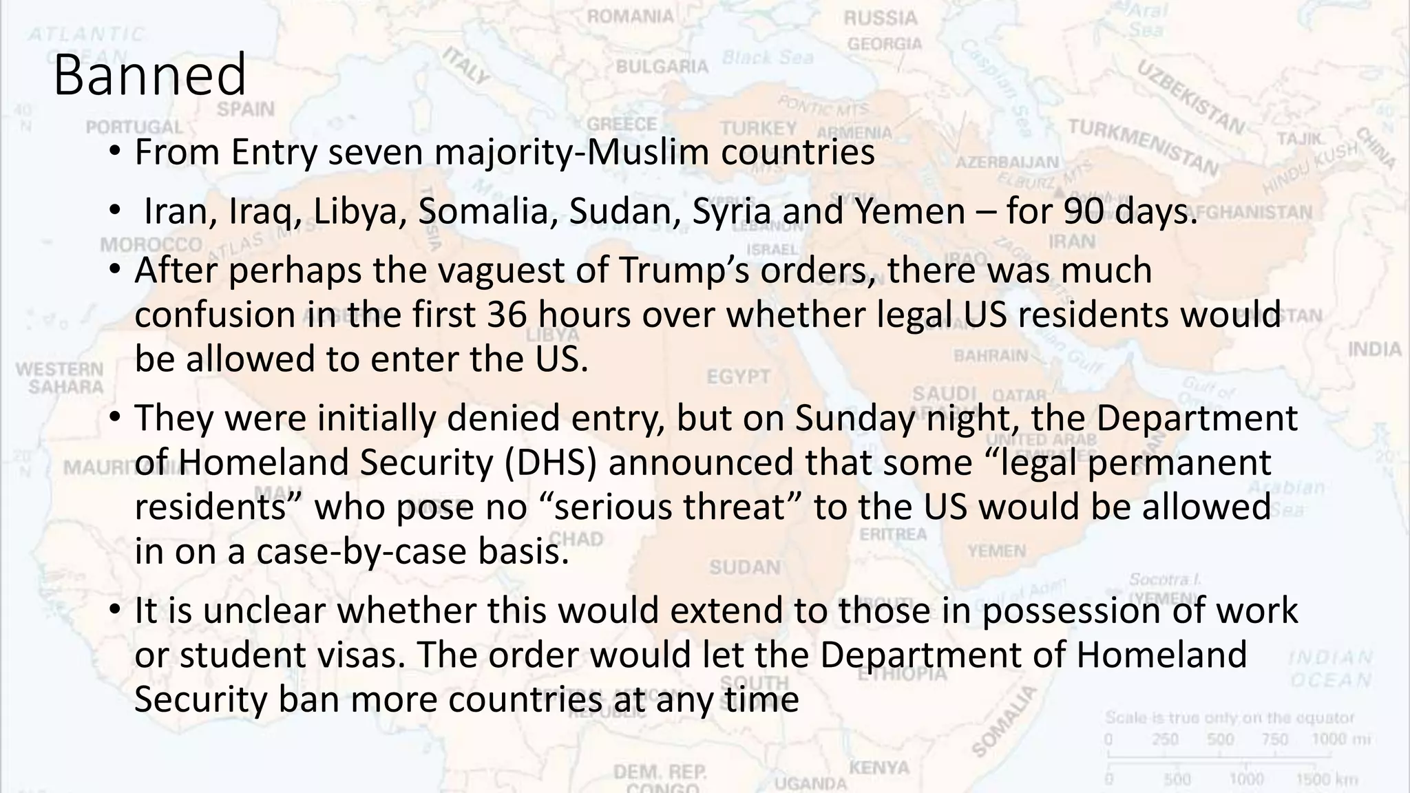 Muslim Ban Explained | PPTX | Political Issues & policy | Politics
